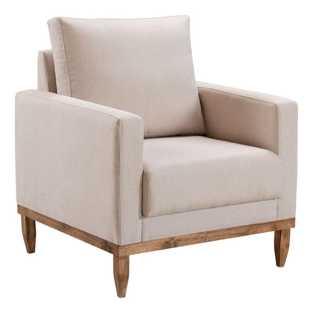 Poltrona Sara Cor Linho Bege | Shopee Brasil