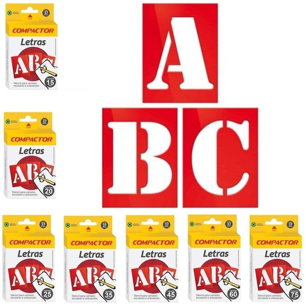 Stencil Letras ABC Molde - Compactor | Shopee Brasil