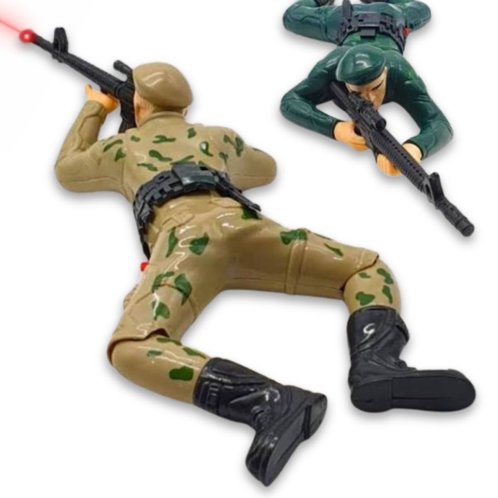 Boneco Soldado de Brinquedo Rasteja Com Mira A Laser E Som | Shopee Brasil
