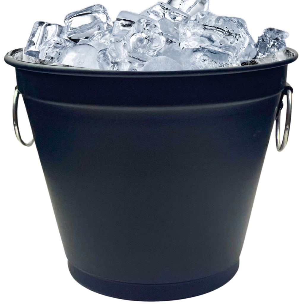 Balde de Gelo Preto Aluminio Cerveja Vinho 3 ou 6 Litros Com Alça ...