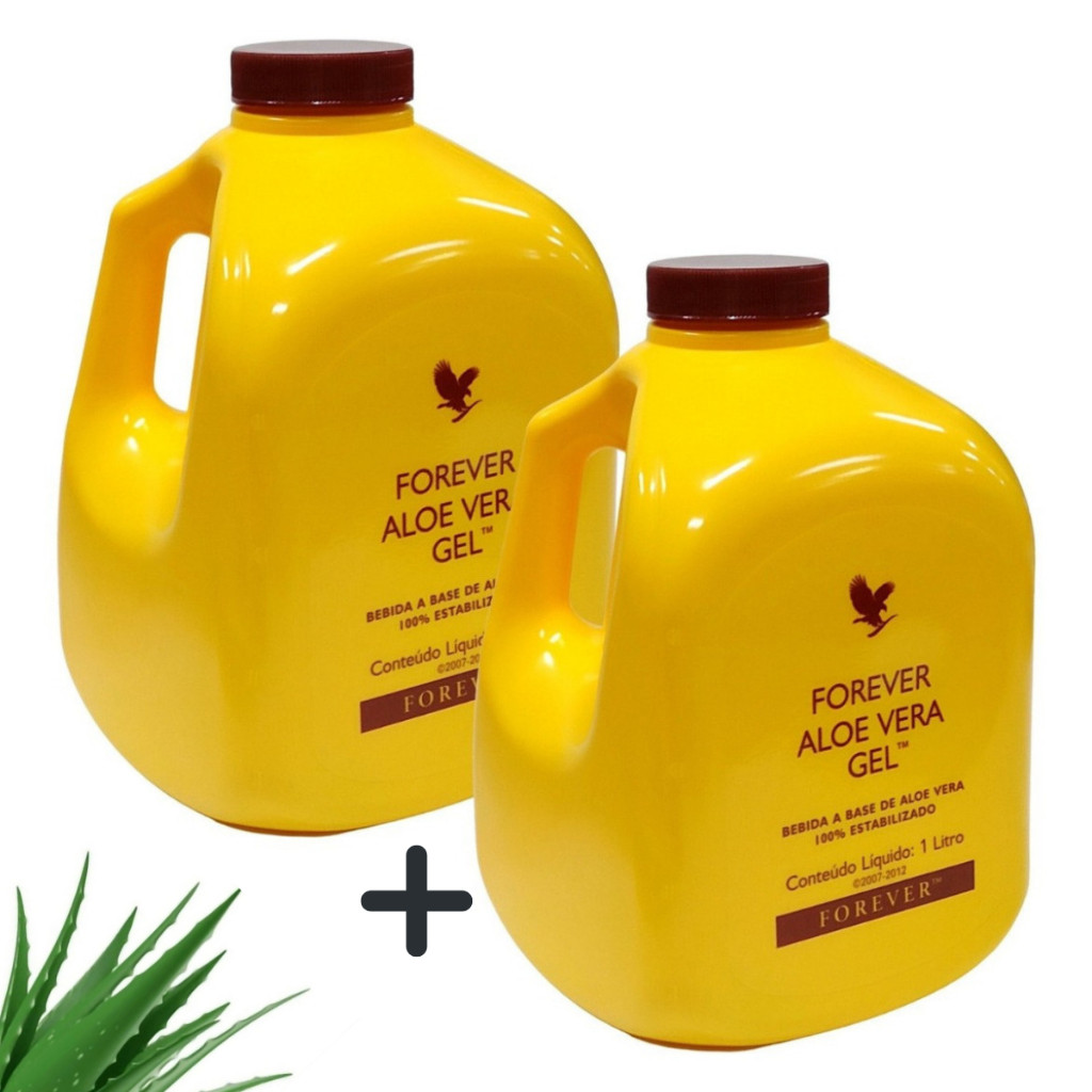 Kit 02 Aloe Vera Gel Suco De Babosa Puro 1l Forever Shopee Brasil