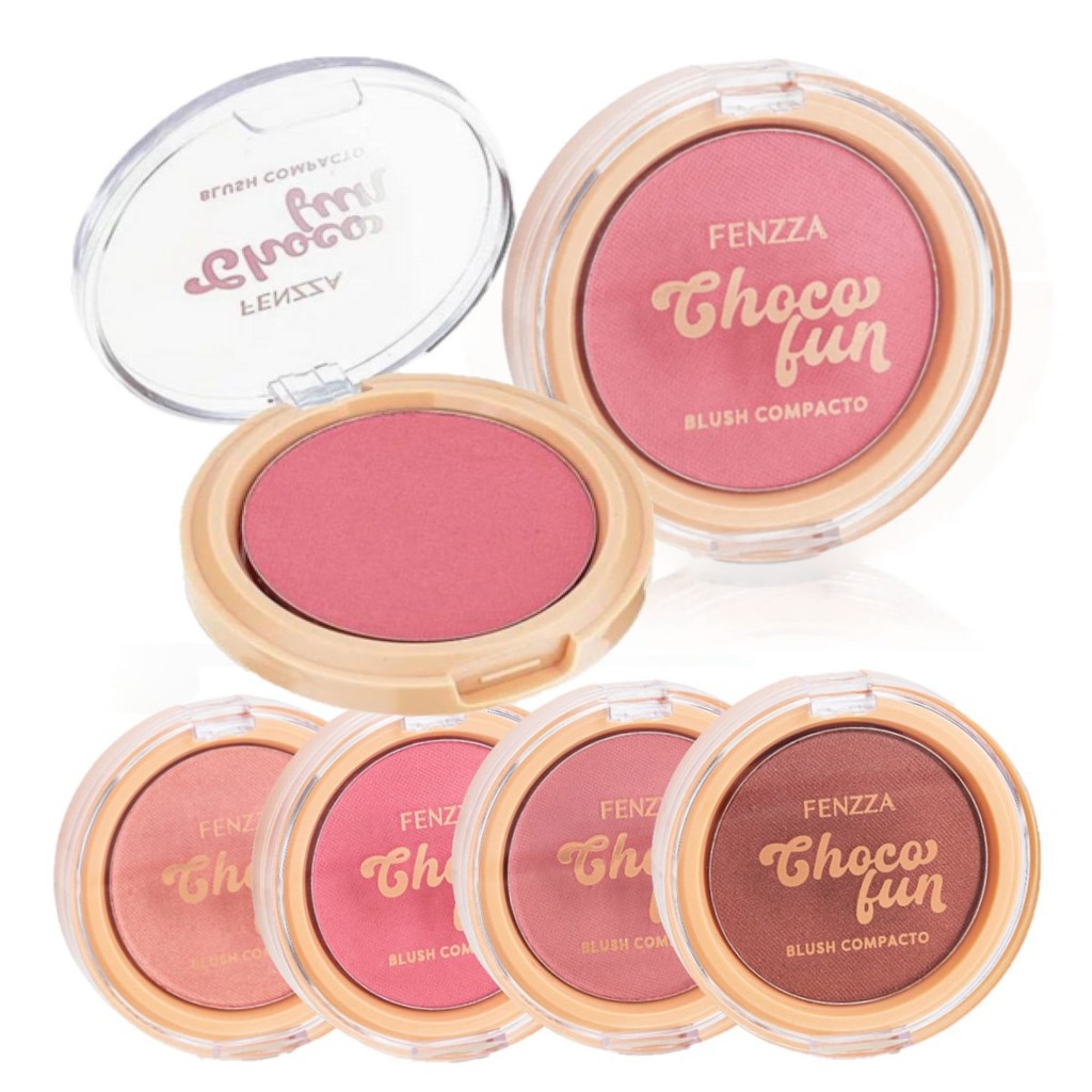 12 Blush Compacto Choco Fun FZ41001 Fenzza | Shopee Brasil