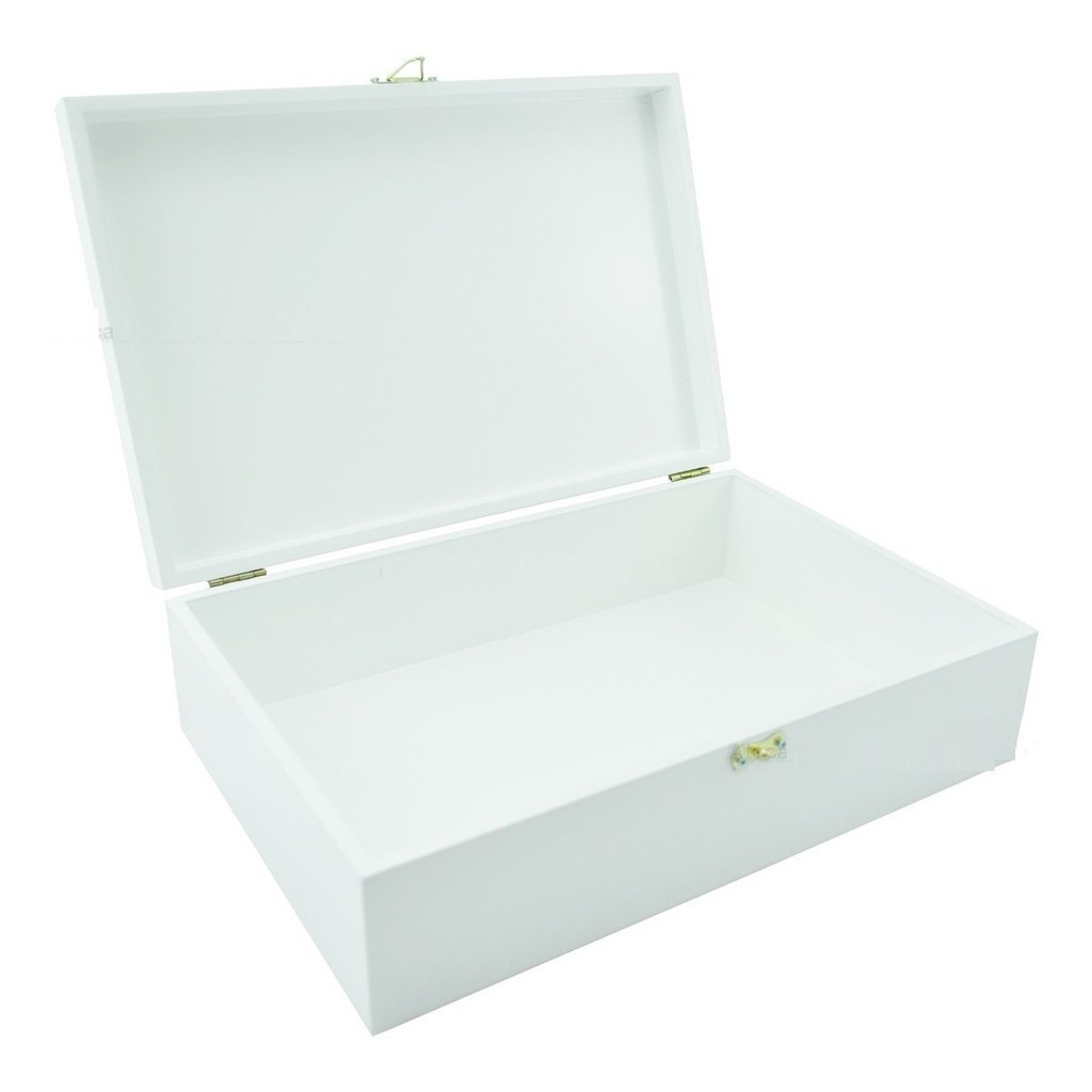 Caixa Com Fecho e dobradiças 35x30x10 cm Mdf Pintada 1 Und | Shopee Brasil