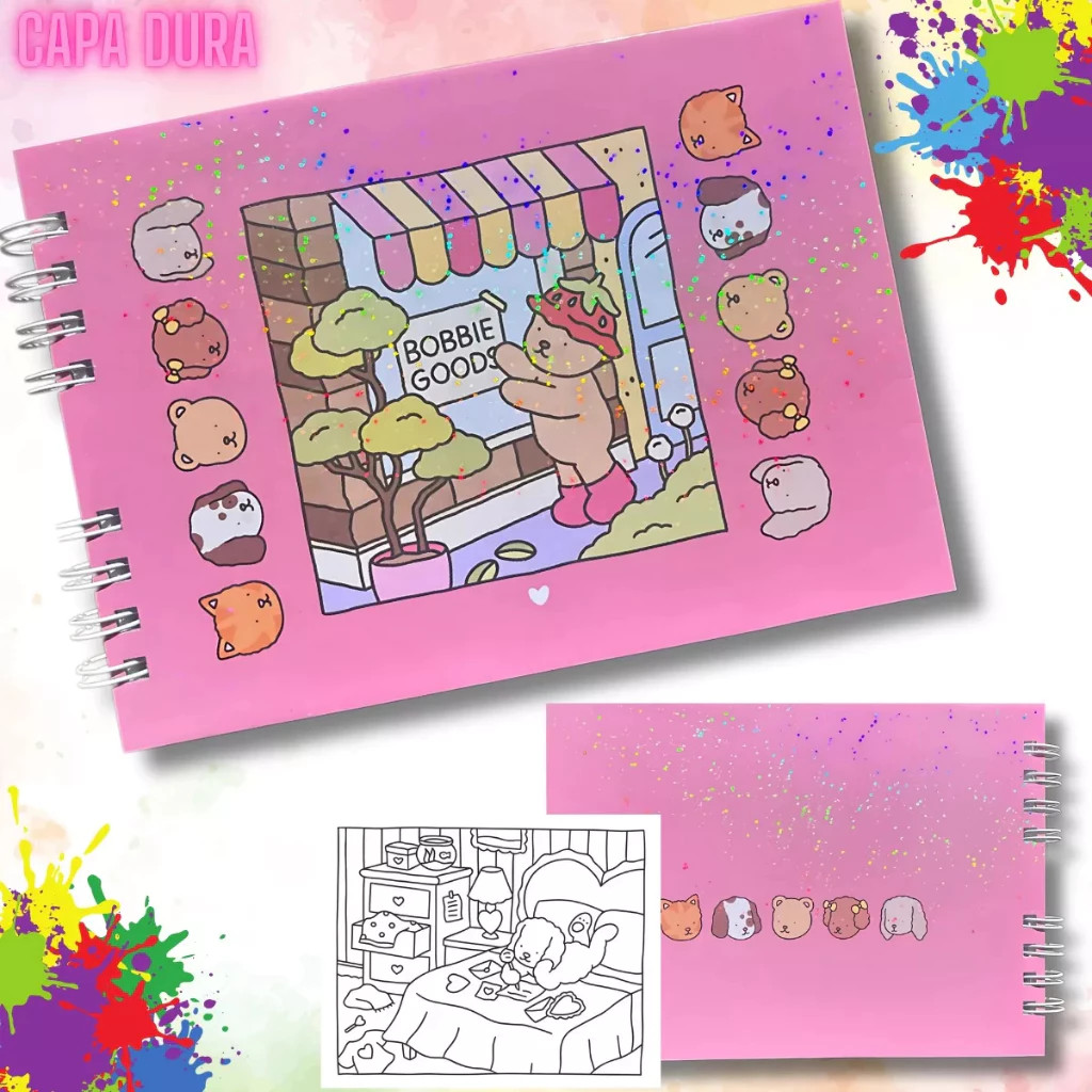 Livro de Colorir Bobbie Goods 50 Folhas Caderno de Desenho Pintura ...