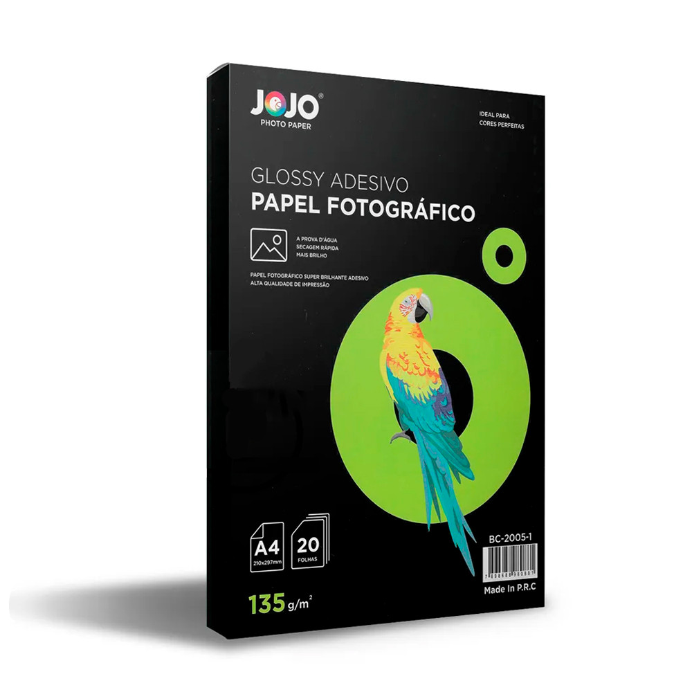 Papel Fotográfico Adesivo Glossy 135g c/ 20fls Jojo A4 | Shopee Brasil