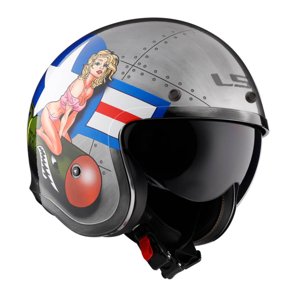 CAPACETE LS2 OF599 SPITFIRE BOMB RIDER BRUSHED ALLOY | Shopee Brasil