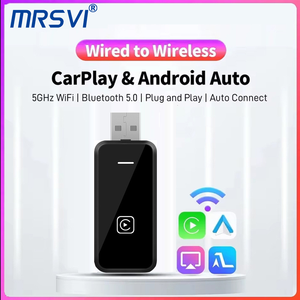 Adaptador CarPlay Sem Fio MRSVI 2 Em 1 Android Auto Dongle Box Plug and Play Para Rádio De Carro ...