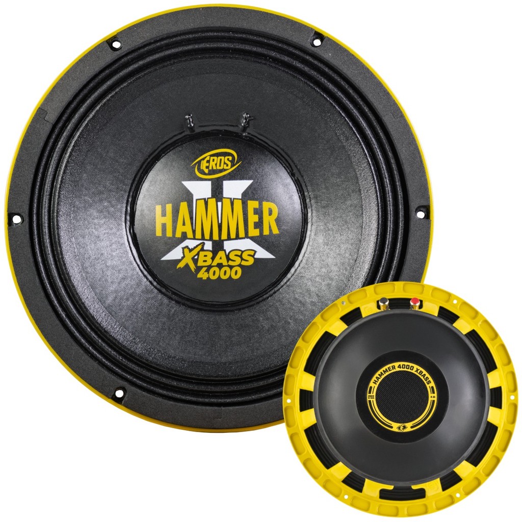 Alto Falante Woofer Eros 12" E12 Hammer 4000 Xbass 2000W Rms 4000W Pmpo ...