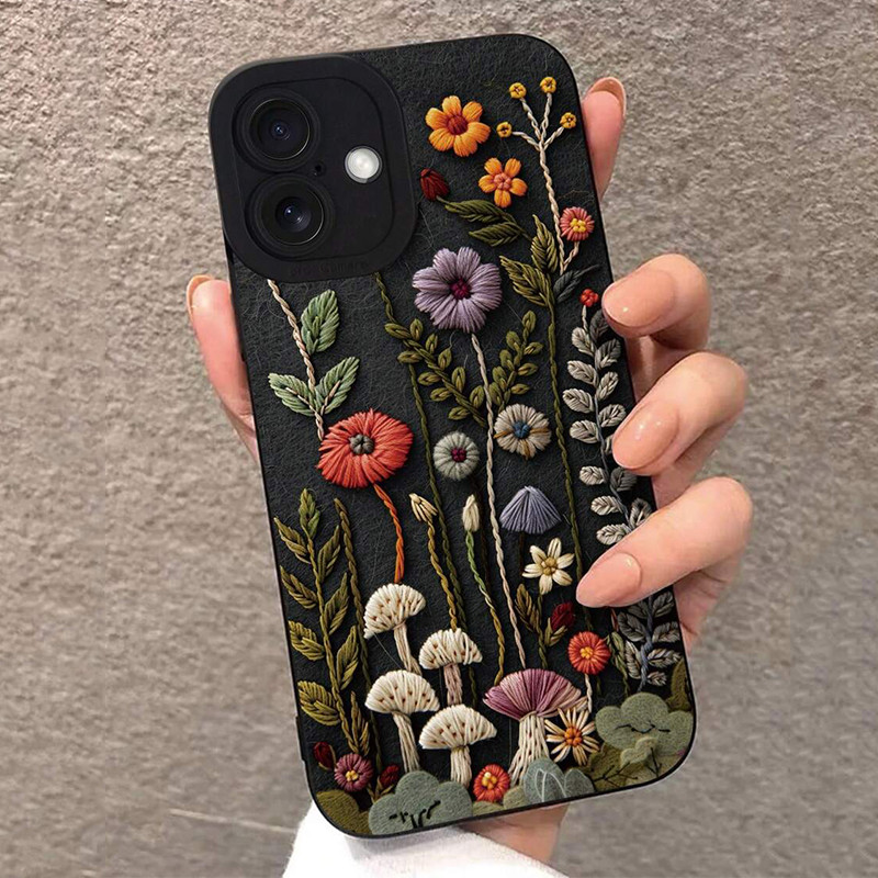 Capa De Telefone Pintada Floral Em Relevo Para Samsung A15 A35 A55 A05 A16 A26 A36 A56 S25 S23 ...
