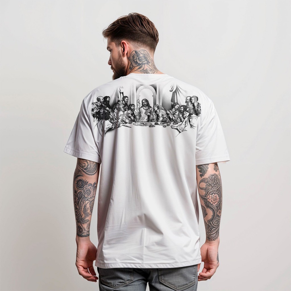 Camiseta Santa Ceia Moda Cristã Camisa Blusa Religiosa Street wear ...