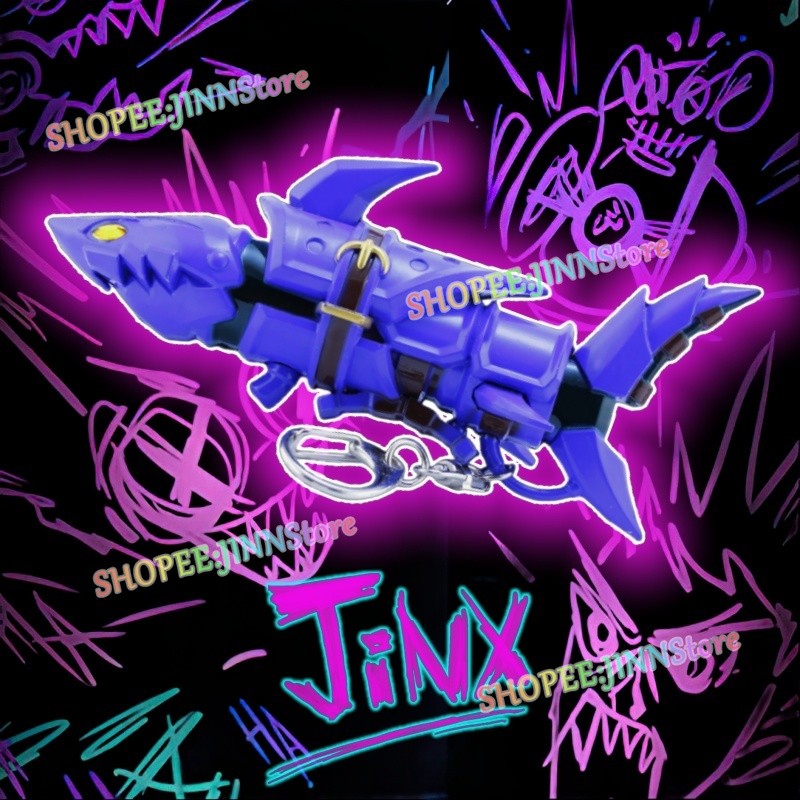 - JINN-JINX Chaveiro Jogo League of Legends LOL Cannon Arma Modelo ...