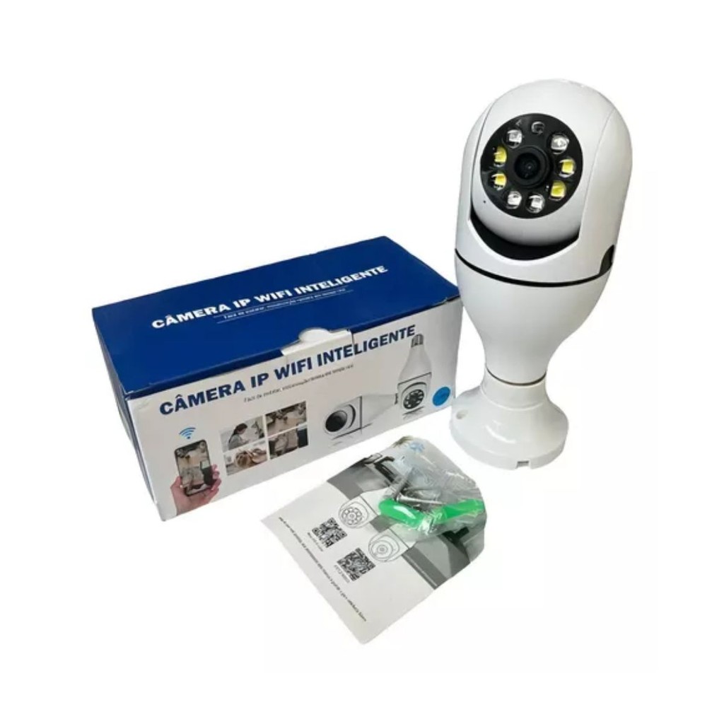 Câmera Lâmpada Segurança Giratória Ip Wifi Cor Branco JT-8177 Jortan ...