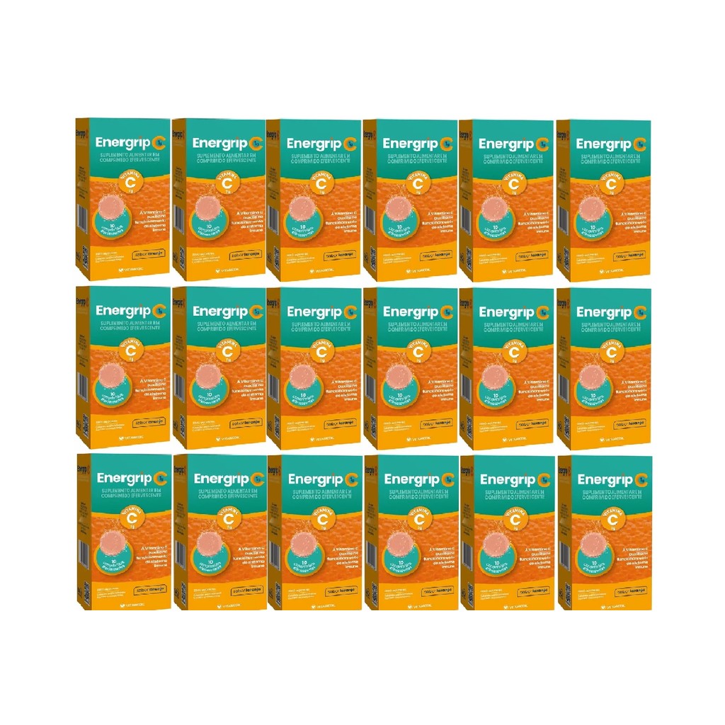 Kit 12x Vitamina C 1g Energrip Imunidade Com 10 Comp Eferv | Shopee Brasil