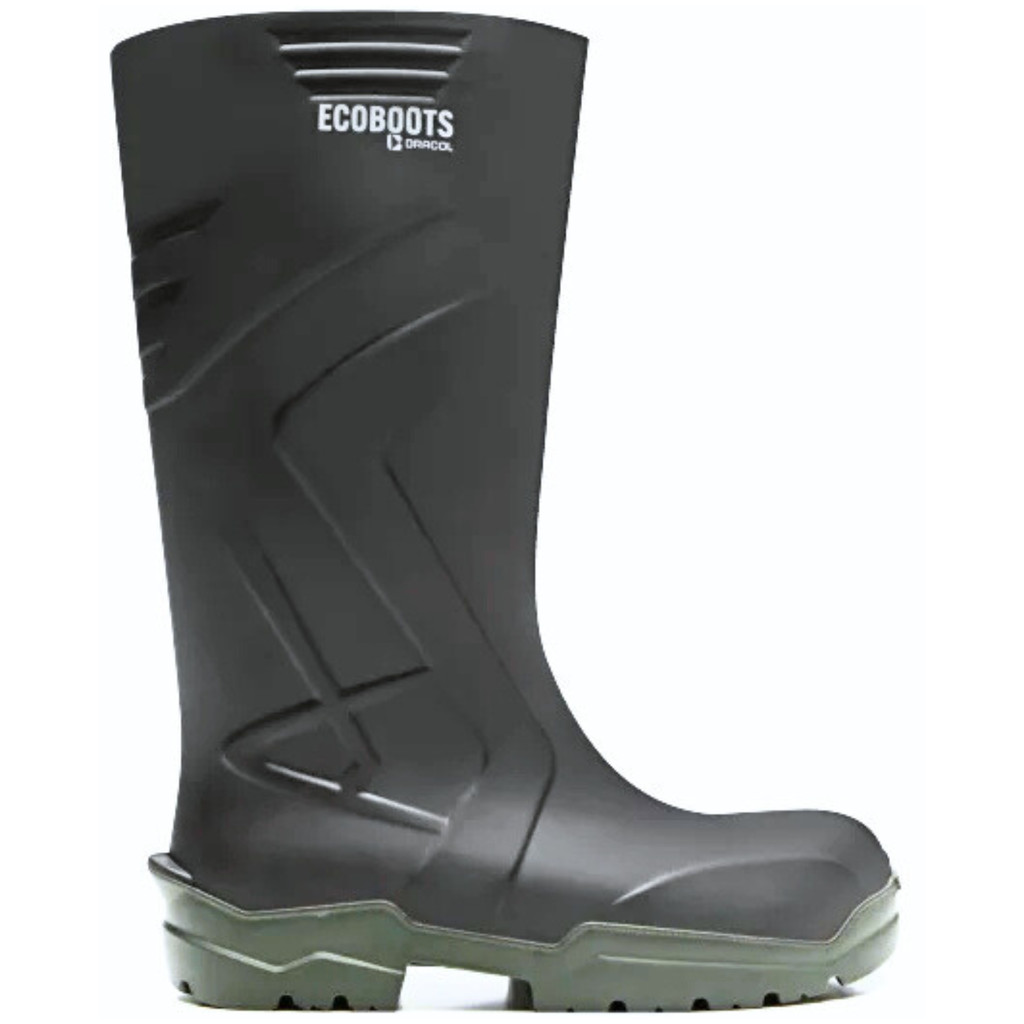 Bota Galocha Ecoboots Polytech Pu Preta Solado Verde Bracol | Shopee Brasil