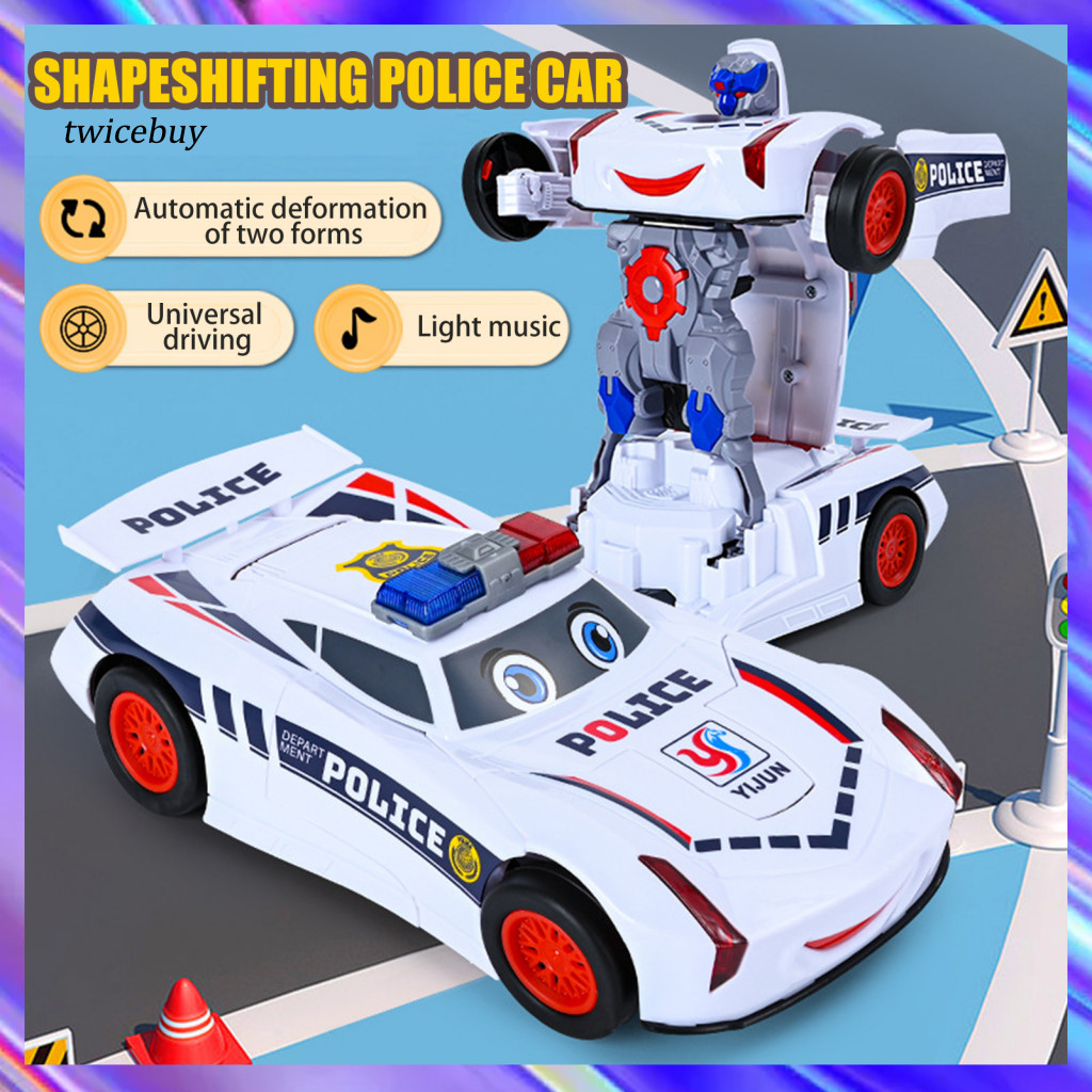 Transforming Rc Car Toy Electric Robot with Music Light Obstacle ...