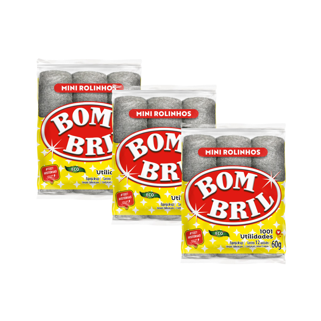 Kit 3 Mini Esponja La Aco Limpeza Brilho Ariar Louca Bombril | Shopee ...