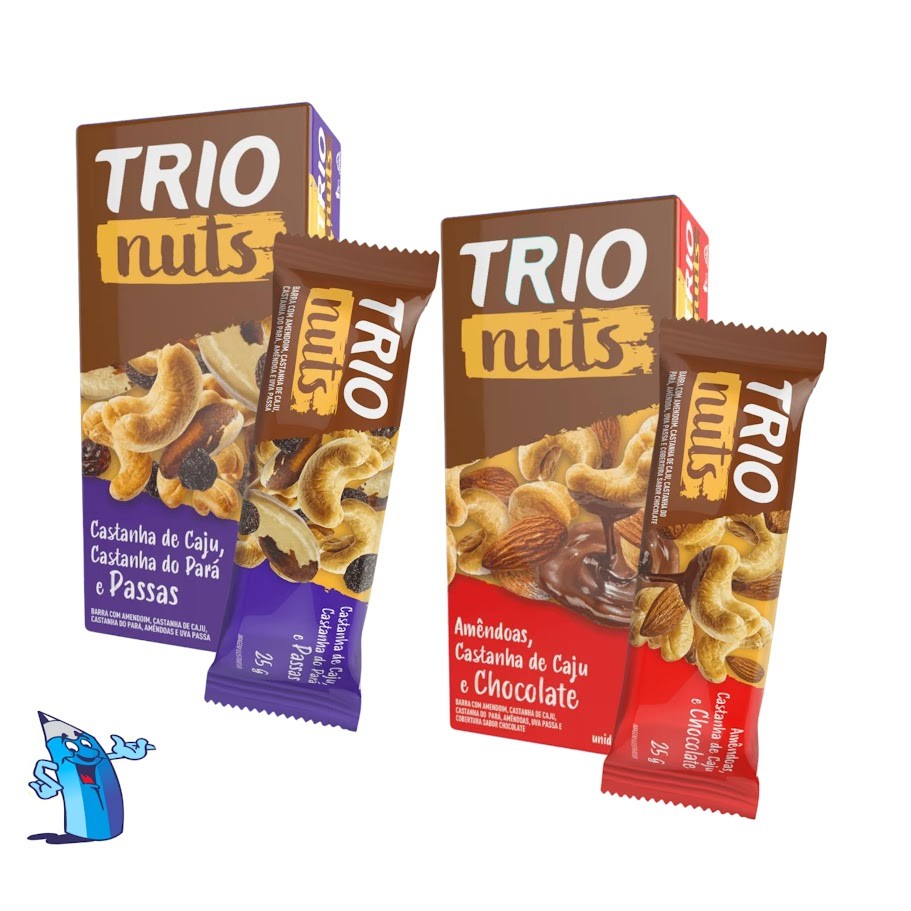 KIT BARRA DE CEREAIS TRIO NUTS 4 UNIDADES COM 25G CADA | Shopee Brasil