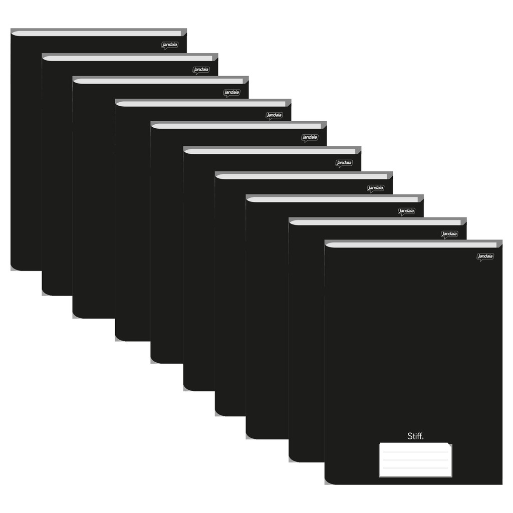 Kit 10 Cadernos Brochura 1/4 Preto Capa Dura 48 Folhas Stiff | Shopee ...