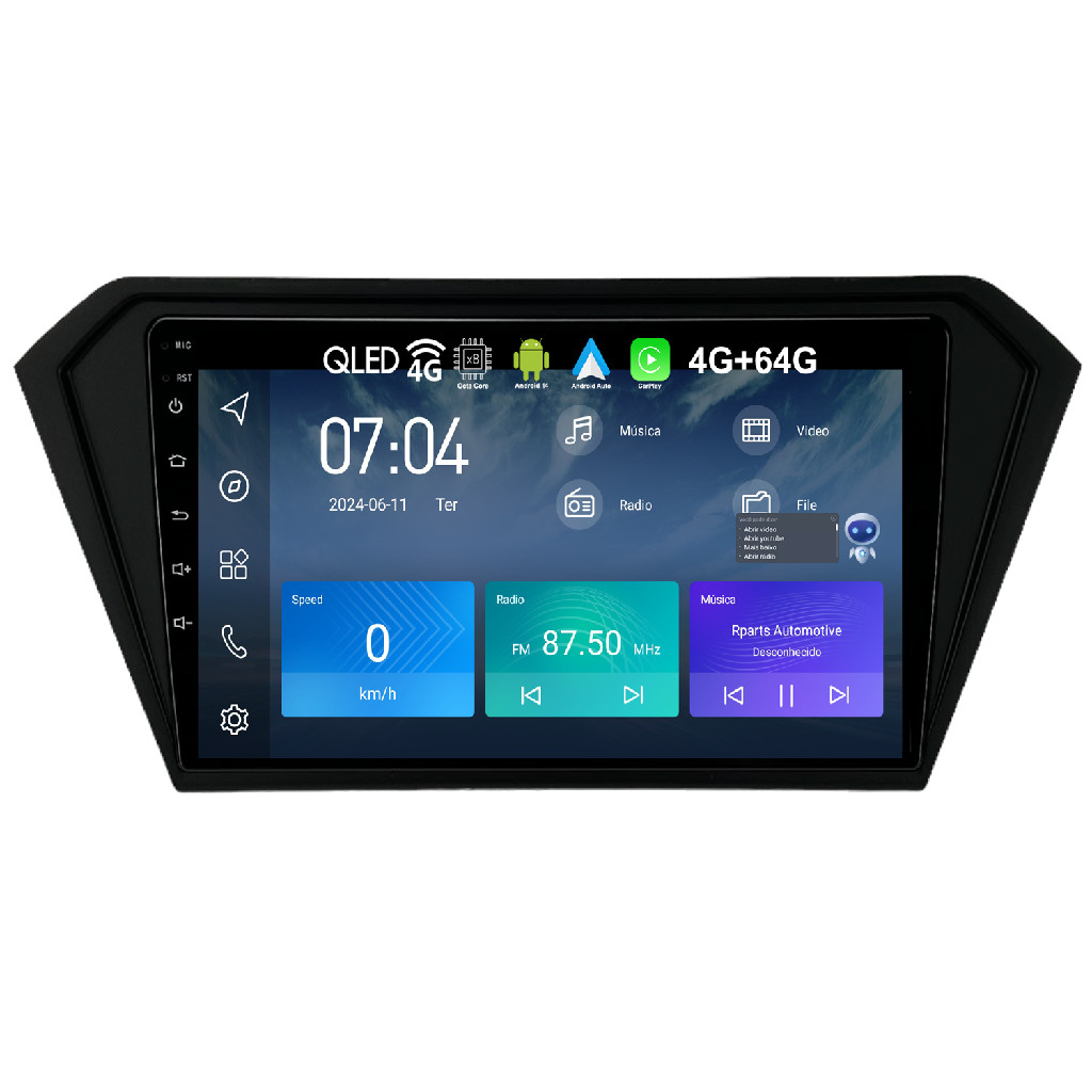 Kit Multimidia 9 Polegadas Android VW Gol Saveiro Voyage G7 G8 Octa Core 4GB 64GB 4G | Shopee Brasil