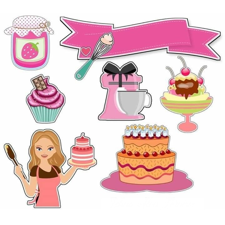 Topo Topper de Bolo Personalizado C/Nome Boleira Confeiteira | Shopee ...