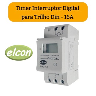 Timer Temporizador Interruptor Digital DHC Para Trilho Din Elcon | Shopee Brasil