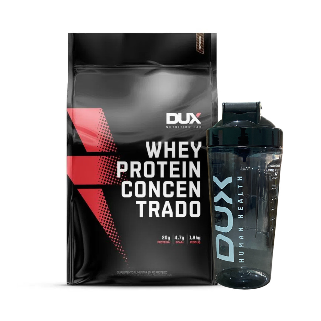WHEY PROTEIN DUX CONCENTRADO 1.8kg - REFIL SABORES + COQUETELEIRA DUX ...
