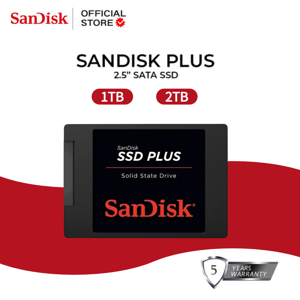 Unidade De Estado Sólido Interna SanDisk SSD PLUS 2.5 " 1 Tb 2 SATA III SDSSDA-500G-1TB | Shopee ...