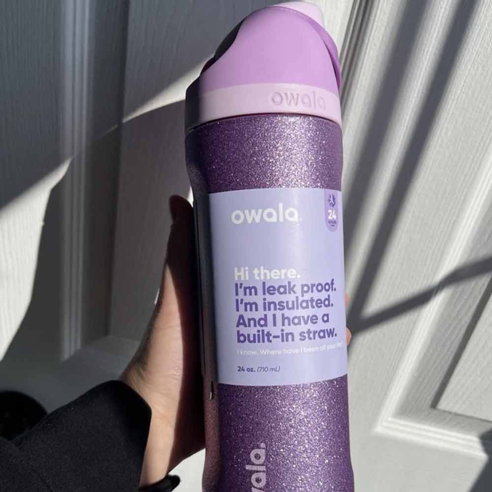 Owala Shiny Purple Vacuum Insulated Tumbler 24oz | Shopee Brasil