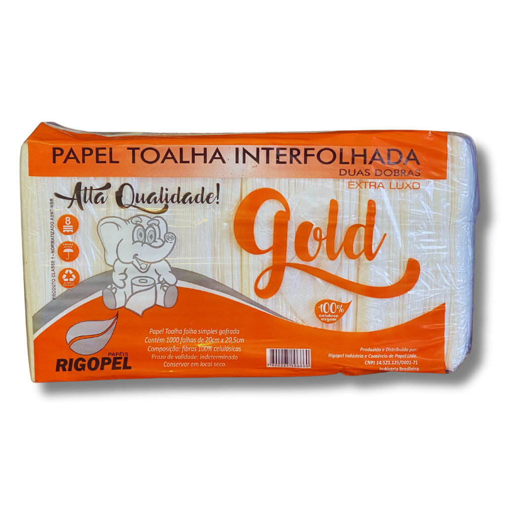 Papel Toalha Interfolha 2 Dobras Branco 20x20 1000 Folhas | Shopee Brasil