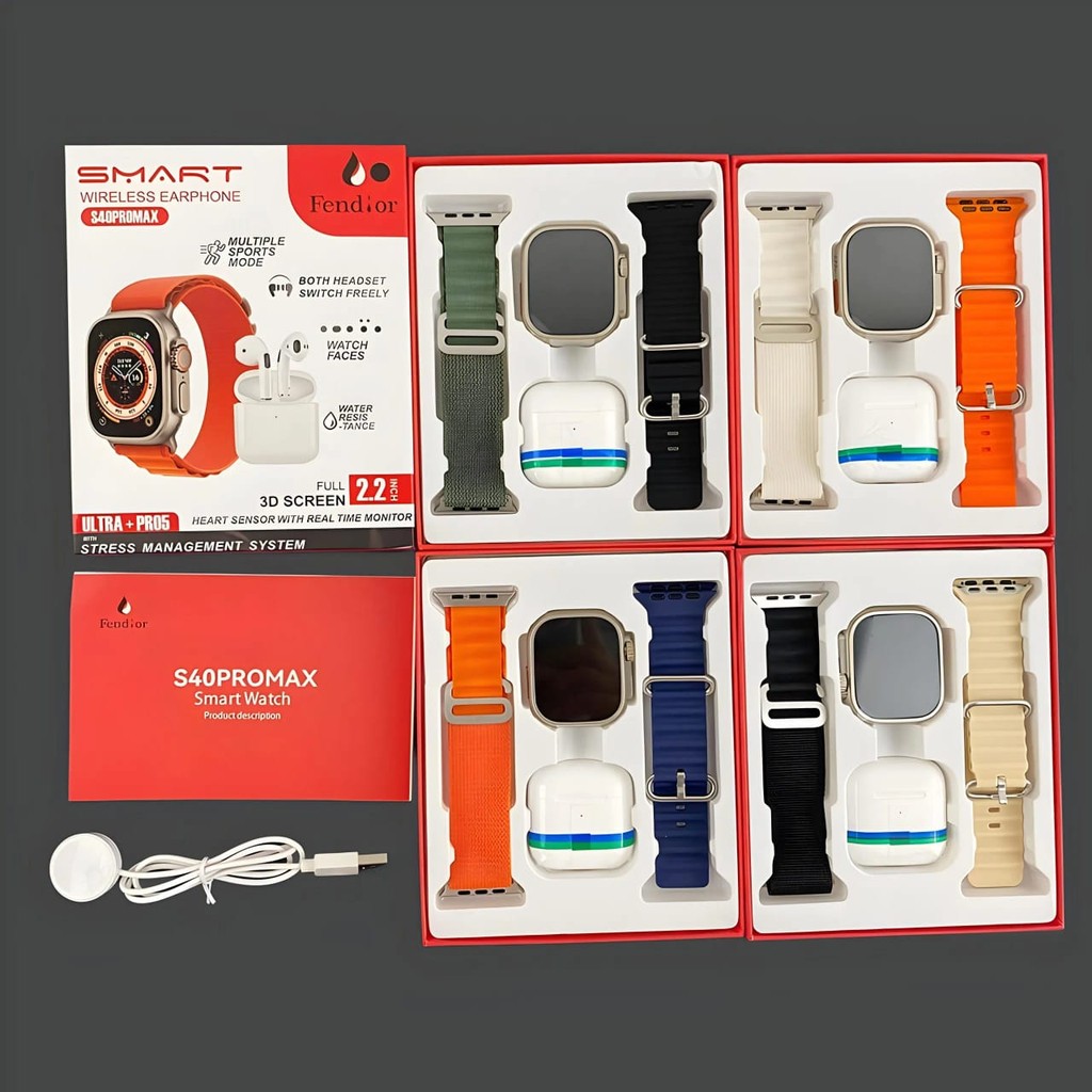 Mais Novo Quente S40 PRO MAX SMART Watch TWS Fone De Ouvido SmartWatch ...