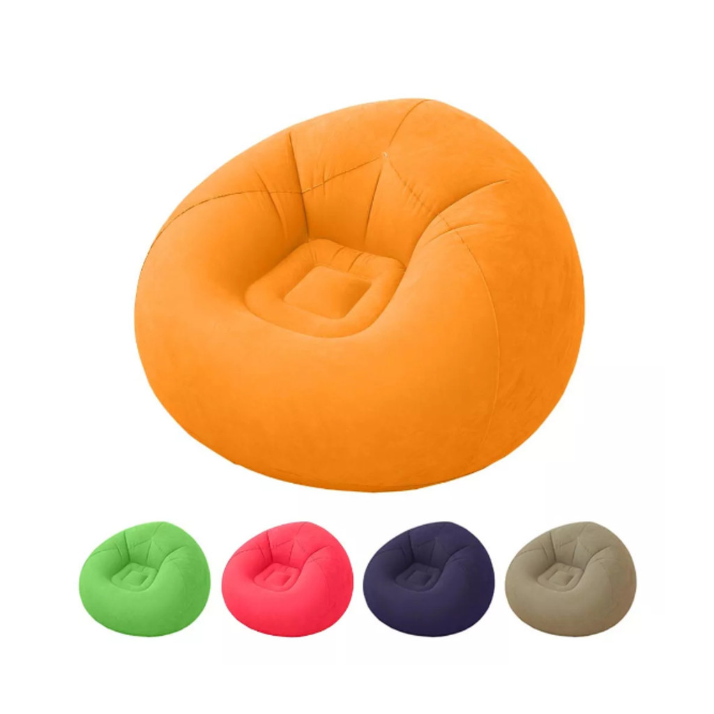 Poltrona Inflável Sofá Inflável Beanless Veludo Suporta Até 100kg ...