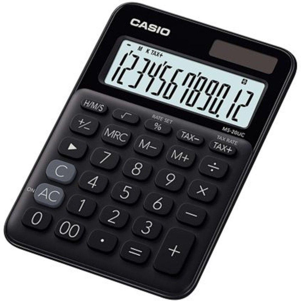 Calculadora Compacta Casio Mesa Visor Amplo 12 Díg Ms-20ucbk | Shopee Brasil