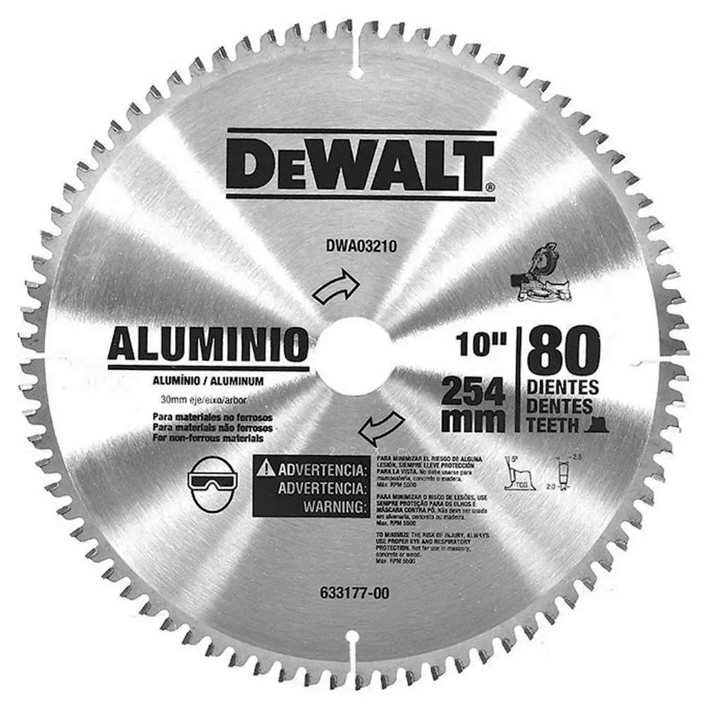 Disco Lâmina de Serra Esquadria para Alumínio 10 Polegadas 254mm x 30mm ...