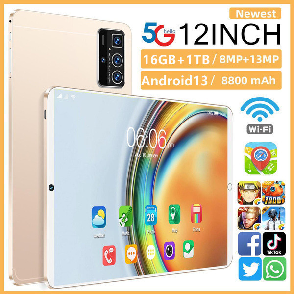 Android Tablet 2025 Novo Estilo 4K Tela HD WiFi PC Dez Núcleo 5G 4G ...
