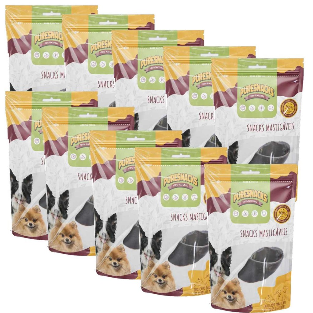 Petisco Snack Natural Casco Bovino Puresnacks Alimento 10un | Shopee Brasil