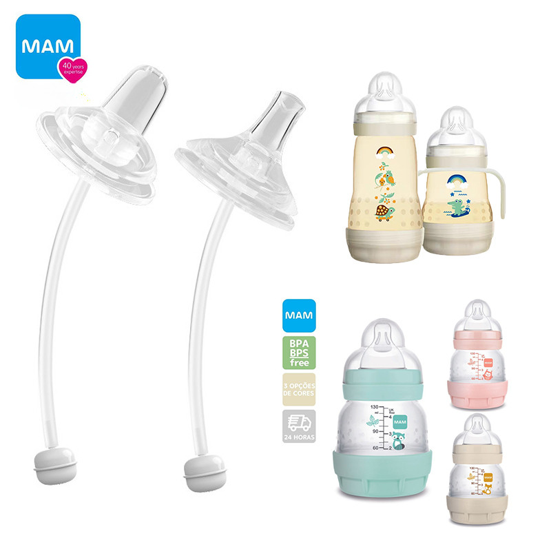 MAM Baby Drinking Straw Mamilo Bebê Food Grade BPA Free Silicone ...