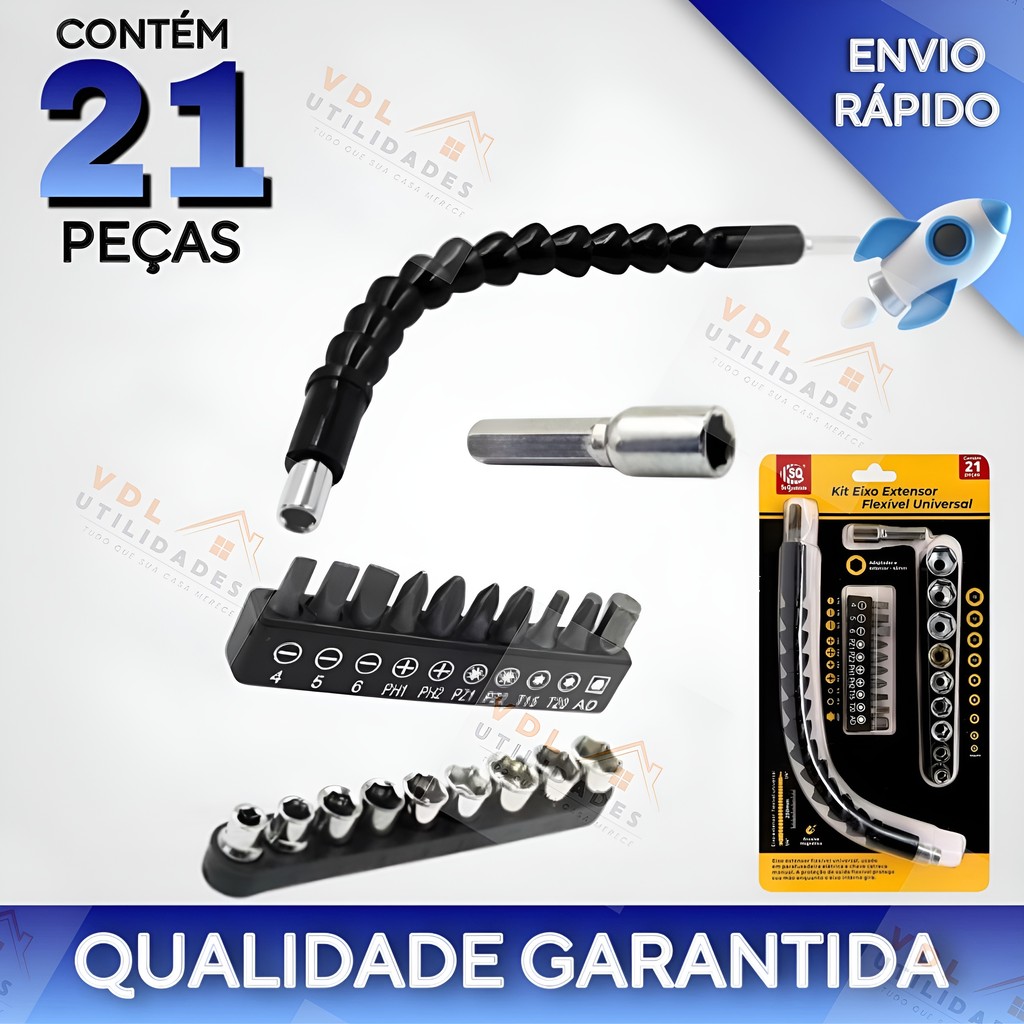 Conjunto De Chave Extensão Eixo Ferramenta Braço Flexivel Cabo Extensor ...