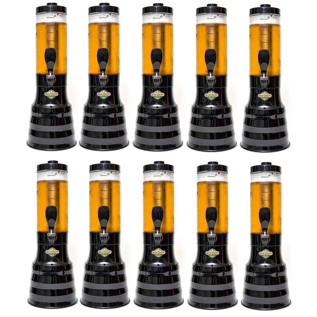 10 Chopeira Torre De Chopp 2 Litros + 20 Barra Gelante Copo Removível ...