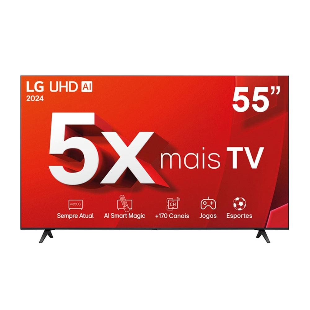 Smart TV 4K 55 LG Ultra HD 55UT8050 com Processador a5 Ger7 AI, Alexa ...