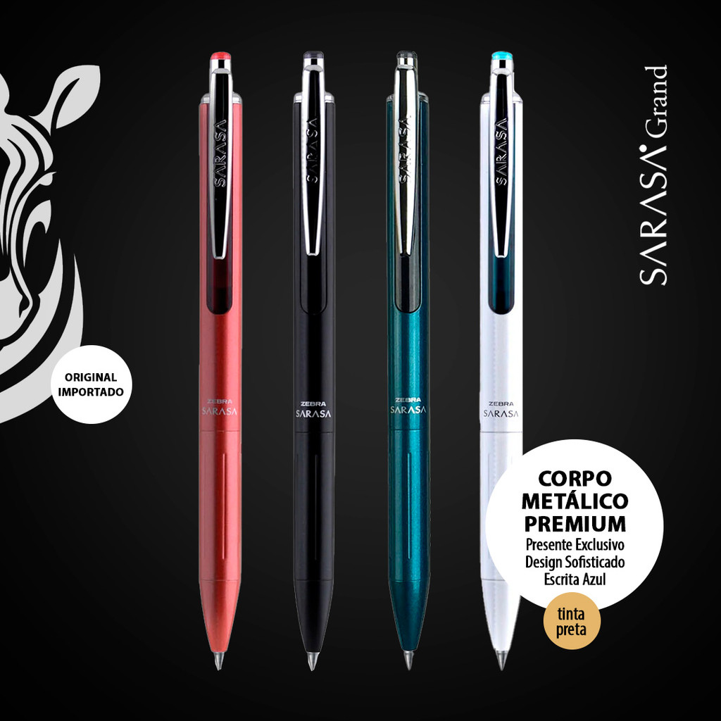 Caneta Zebra Boligrafo Metalico Sarasa Grand Mediano c/ Estojo | Shopee ...