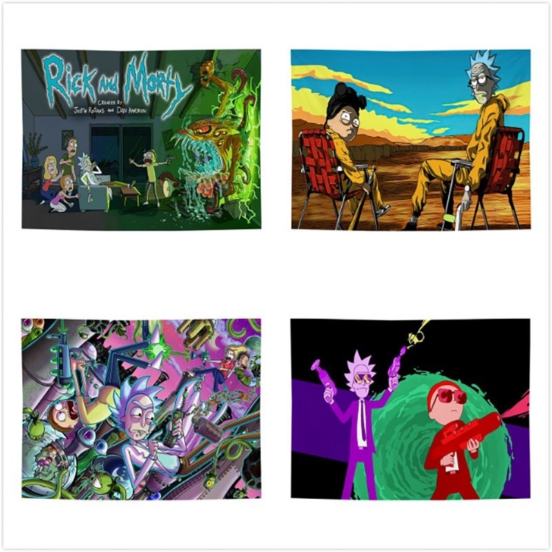 Venda quente Tapeçaria Rick e Morty Pano de parede Anime quarto das ...