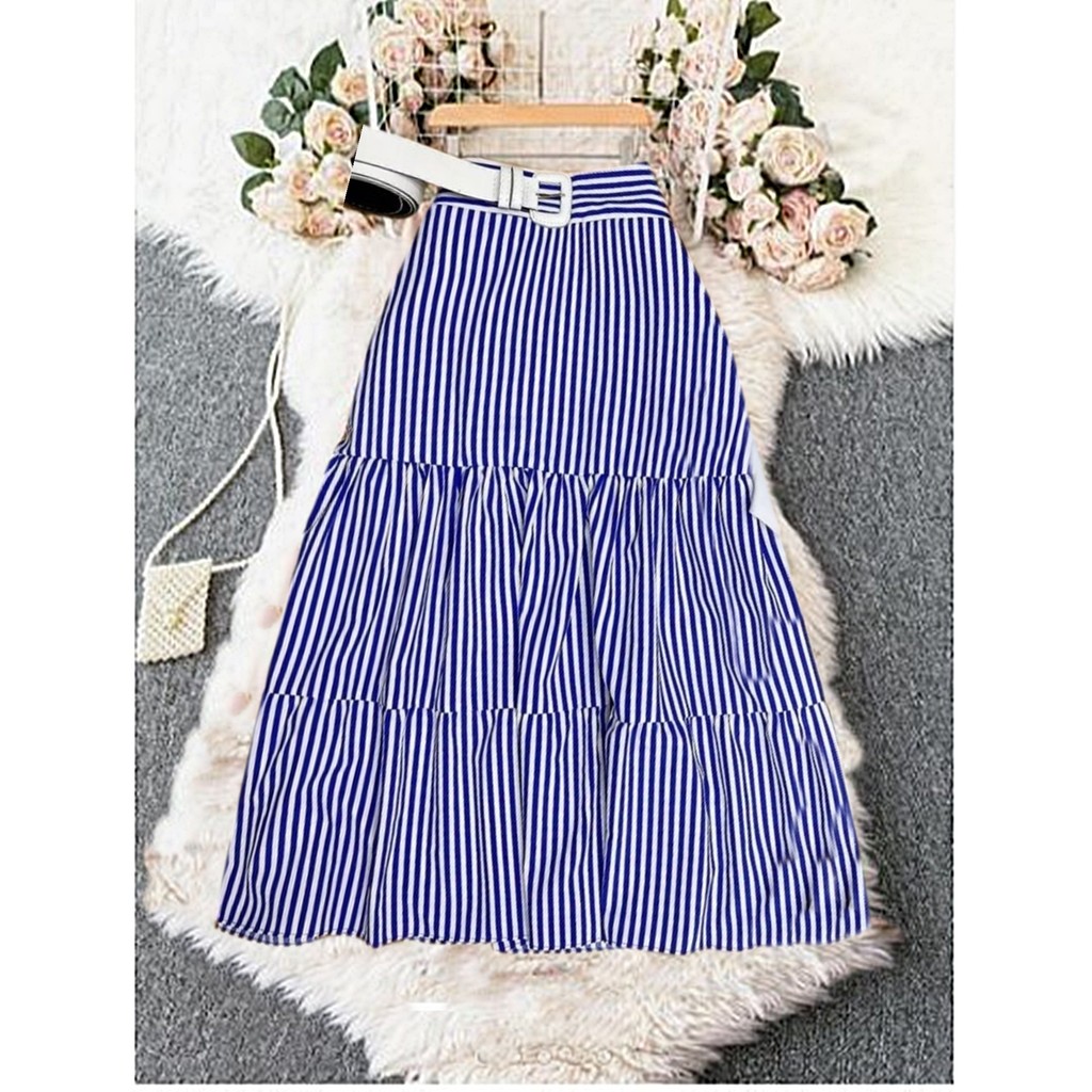 Saia 3 Marias Midi Evangelica Moda Feminina Babados Tres Maria Cristã ...