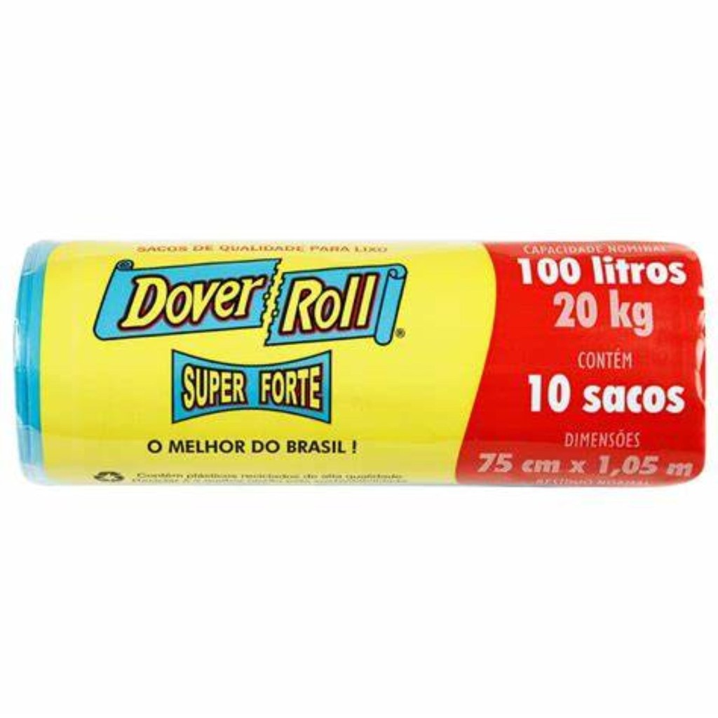 Dover Roll Saco P/ Lixo Super Forte Azul Rolo 100L | Shopee Brasil