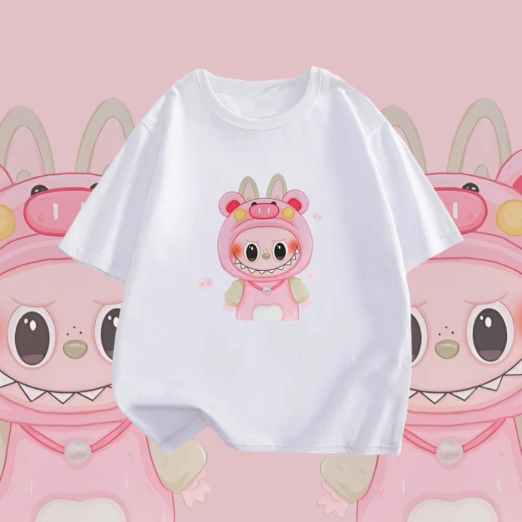 K-Pop Hip Hop Anime Cartoon Family Define Labubu Moda Camiseta High ...