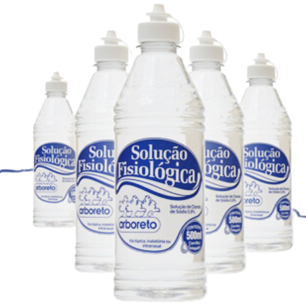 Kit C/5 Unidade Soro Fisiológico 0,9% 500ml Arboreto | Shopee Brasil