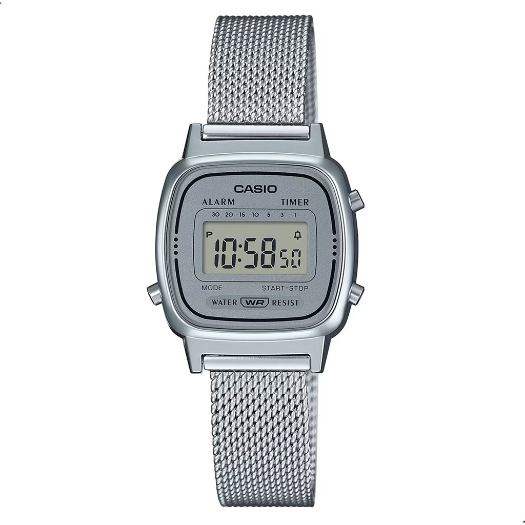 Relógio de Pulso Feminino Casio Digital Vintage Mesh LA670WEM-7DF ...