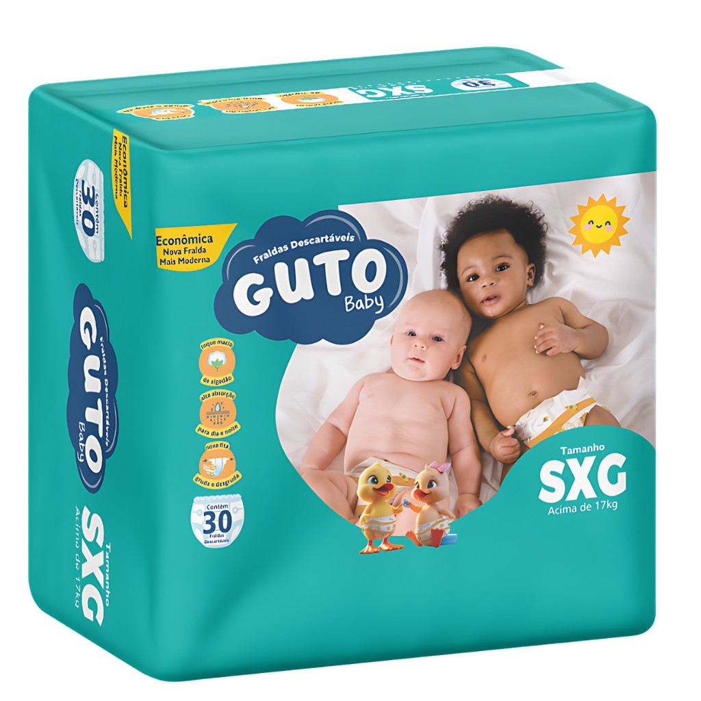Fraldas Guto Baby Mega Pacote Tamanho SXG- 30 Un | Shopee Brasil