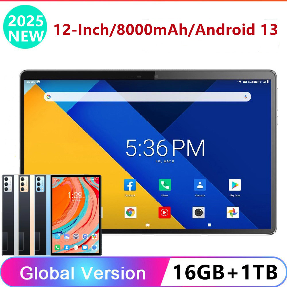 Novo 5G 12-Polegada Tablet Pc 16GB RAM 1TB ROM 256 * 1600 Comprimidos ...