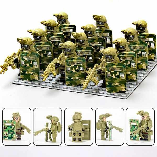 lego minifigures Novos blocos de construção militares, soldados ...