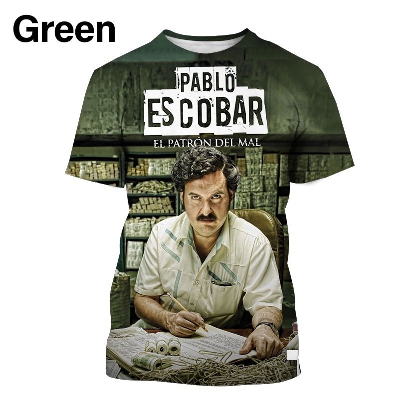 Padrão Novo Verão 3d pablo escobar Estrela Camiseta Impressão hd Legal ...